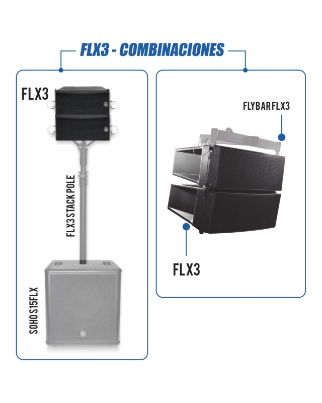 Velasco | Sonido y Electrónica - LINE ARRAY PASIVO FLX-SERIE 2X3 160W X 2P